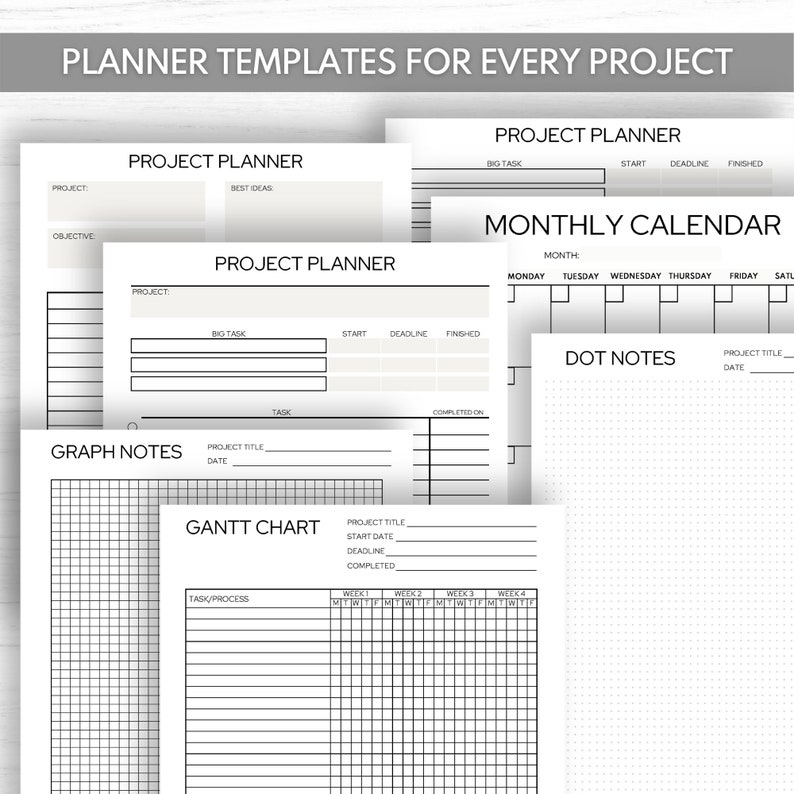 Project Planner Printable Gantt Chart Task Planner Project - Etsy