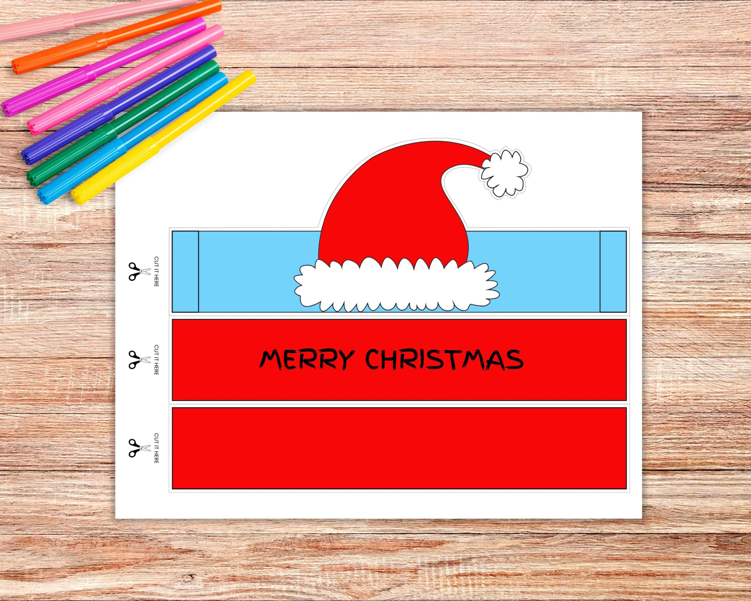 24 Christmas Printable Paper Crown Hat Template, DIY Kids Craft Project ...