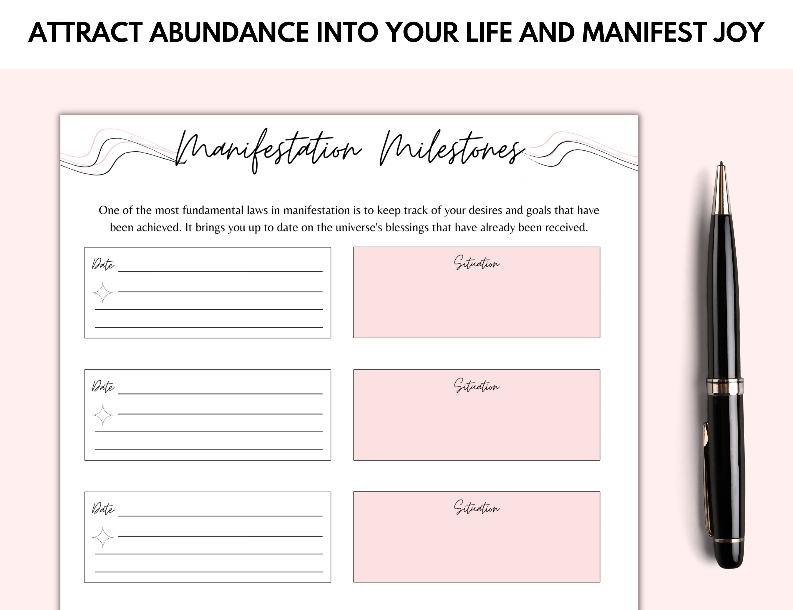 Manifestation Journal Vision Board Template Law of - Etsy