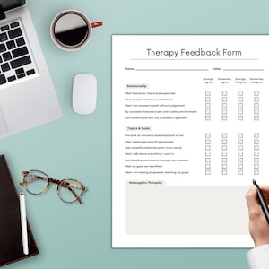 Therapy Feedback Form, Client Feedback, Editable Canva Template - Etsy