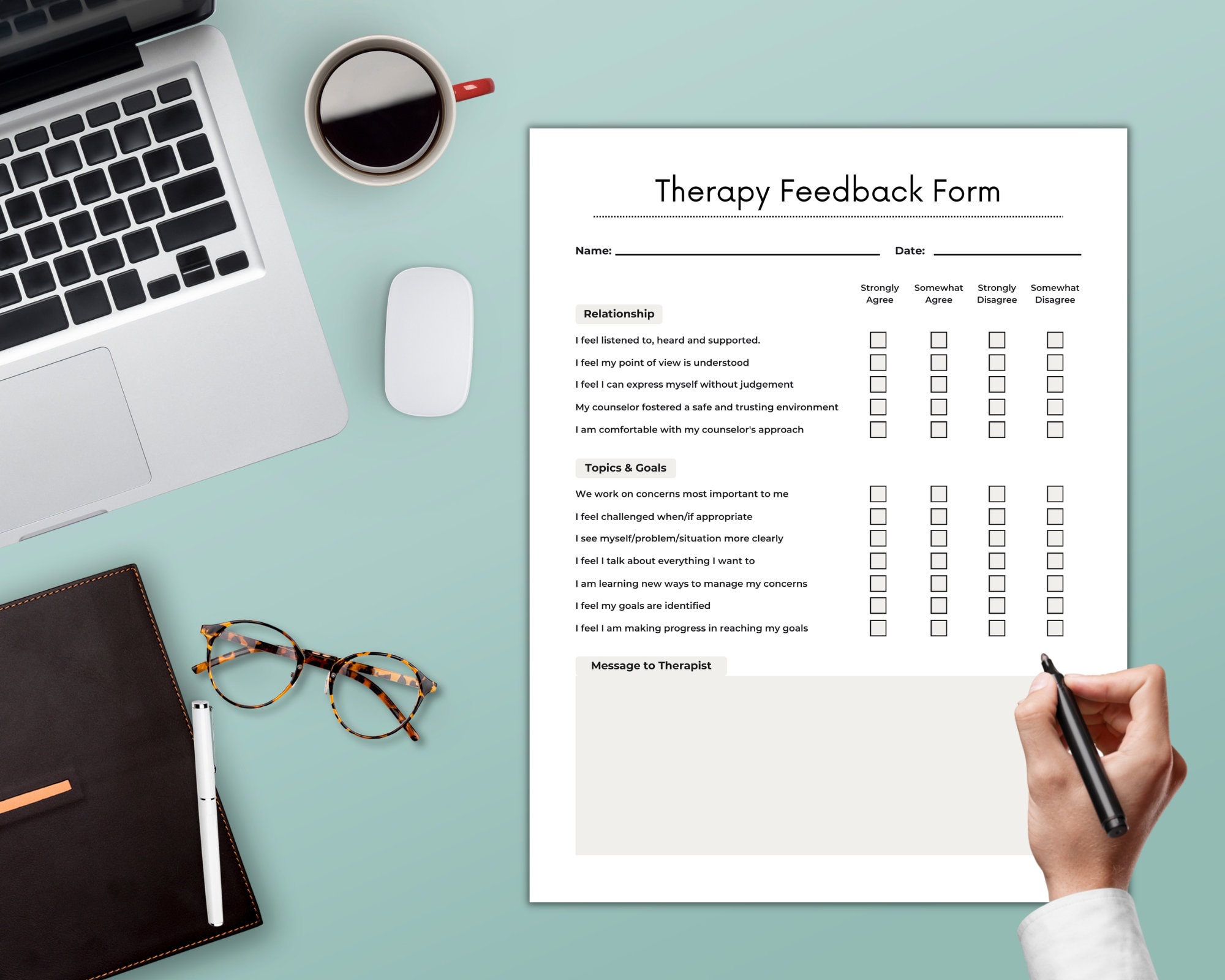 Therapy Feedback Form Client Feedback Editable Canva - Etsy