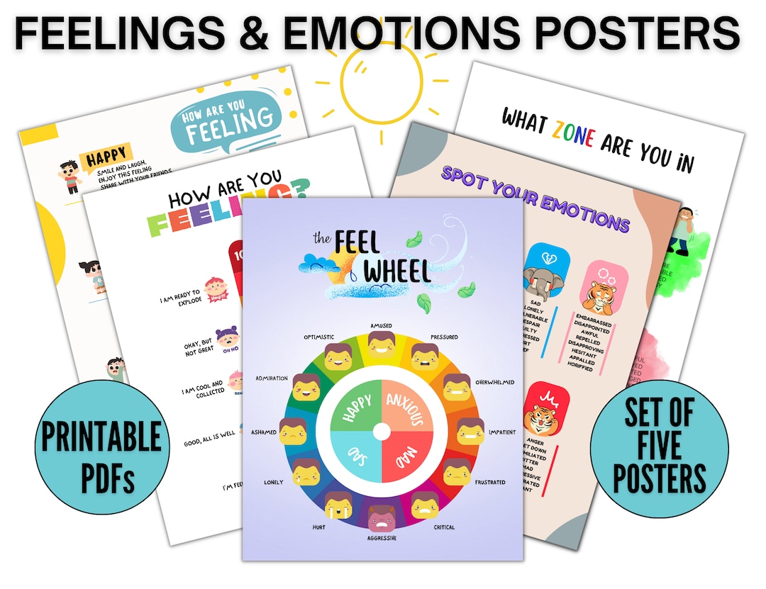 Feelings and Emotions Posters, Feelings Thermometer, Coping Skills ...