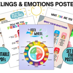 Feelings and Emotions Posters, Feelings Thermometer, Coping Skills ...