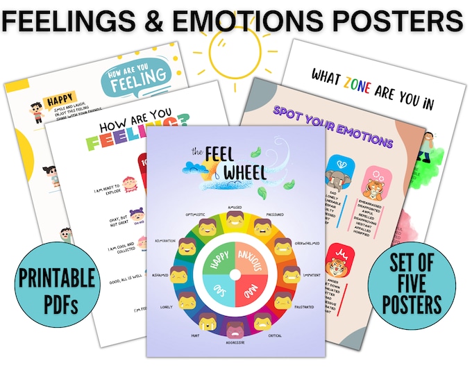 Feelings Emotions Coping Skills Printable Poster Bundle Handouts for ...