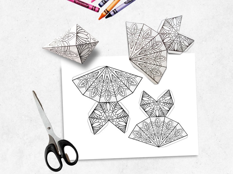 Paper Ornament Craft Adult Coloring Holiday Craft - Etsy