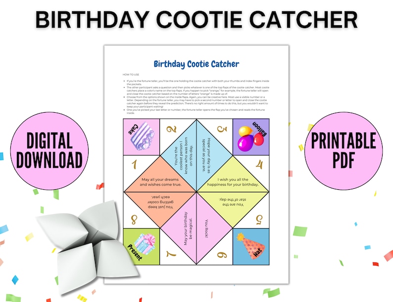 Printable Fortune Teller Party Games for Kids Birthday Party - Etsy