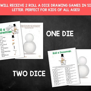 Roll a Snowman Game, Dice Drawing Game, Christmas Group Game, Christmas ...