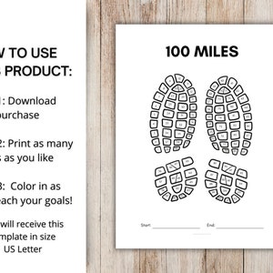 50/100/500 Miles Walking/running Challenge Tracker, Printable, Workout ...