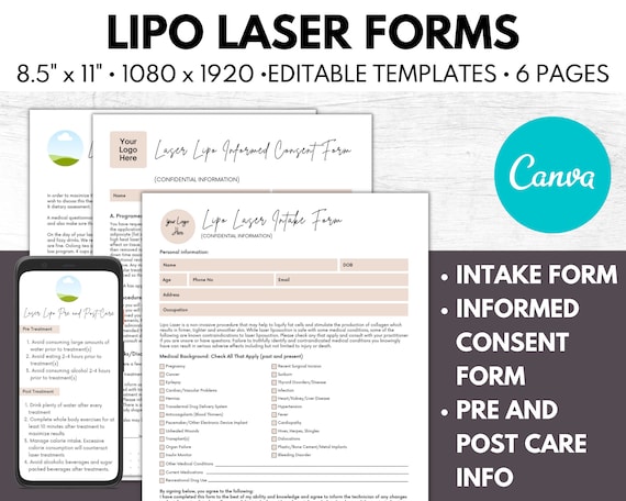 Editable Lipo Laser Form Body Sculpting Form Consent Form - Etsy