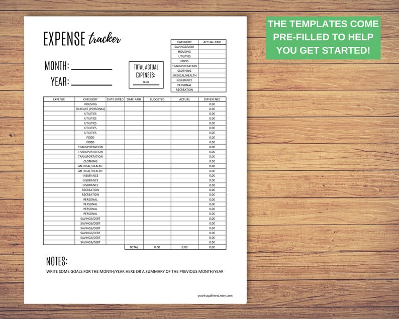 Monthly Expense Tracker Printable, Spending Tracker, Money Tracker ...