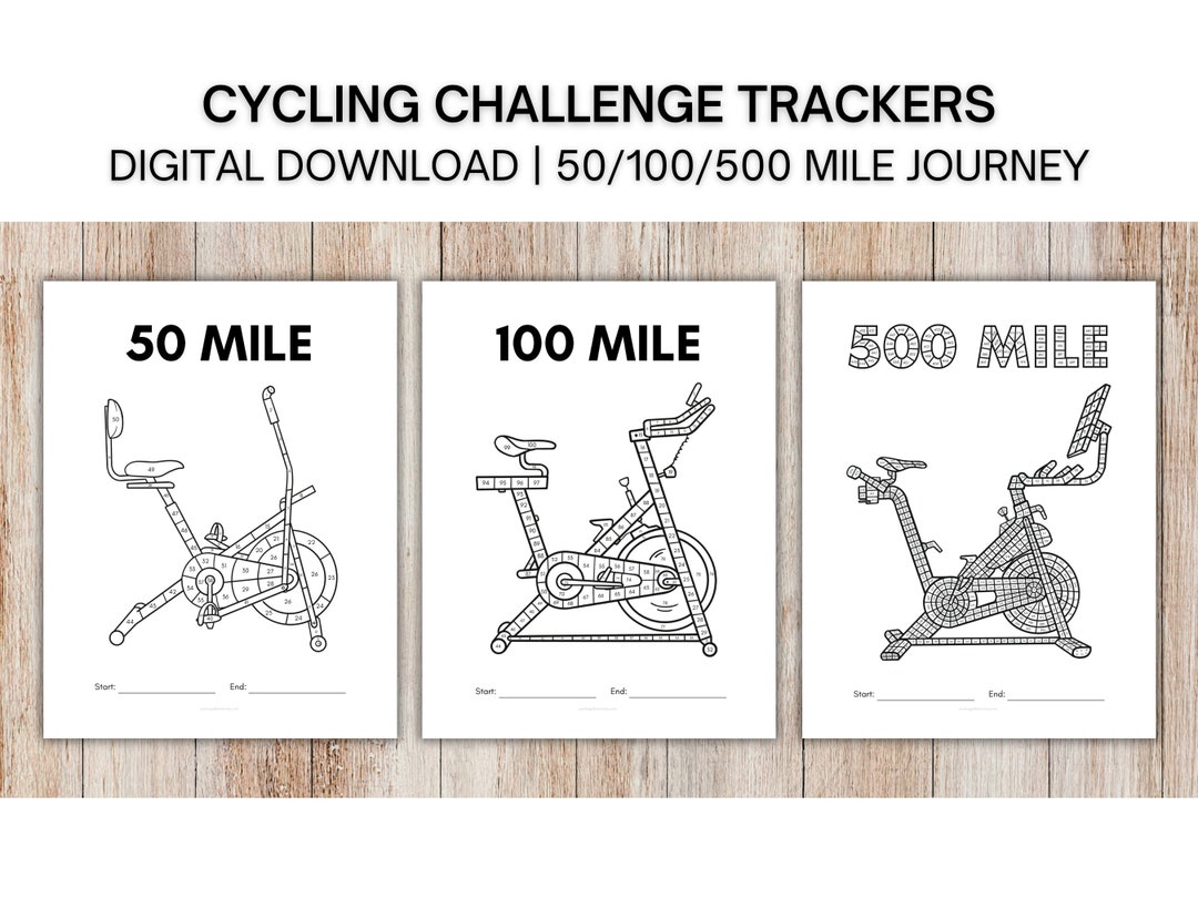 50/100/500 Mile Cycling Tracker, Exercise Tracker, Bicycling Tracker ...