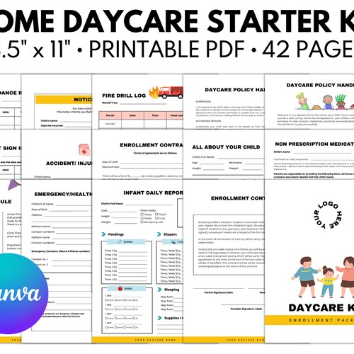 Daycare Enrollment Forms and Handbook Bundle/ Childcare - Etsy