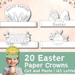 Easter Printable Paper Crown Hat Template, DIY Kids Craft Project for ...