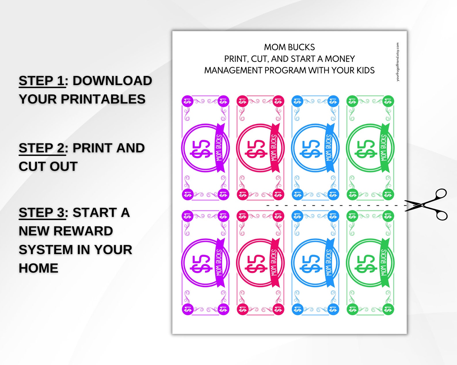 Mom Bucks Printable Behavior Bucks Chore Bucks Reward - Etsy