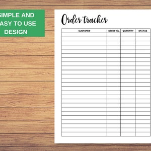Order Form Tracker Editable, Order Status, Order Tracker Printable ...