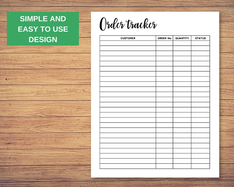 Order Form Tracker Editable, Order Status, Order Tracker Printable ...