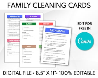 Chore Cleaning Cards - Etsy