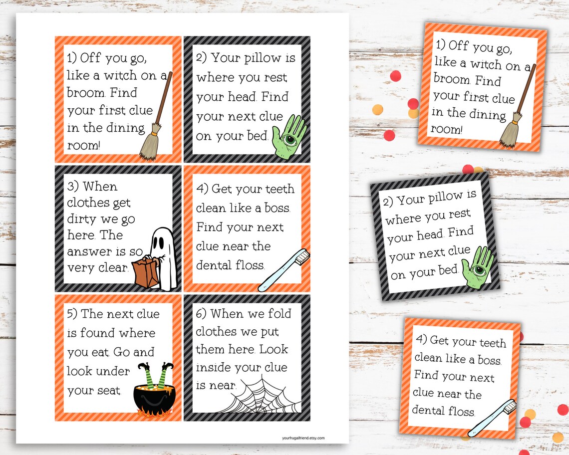 Halloween Scavenger Hunt Halloween Game for Kids Scavenger - Etsy