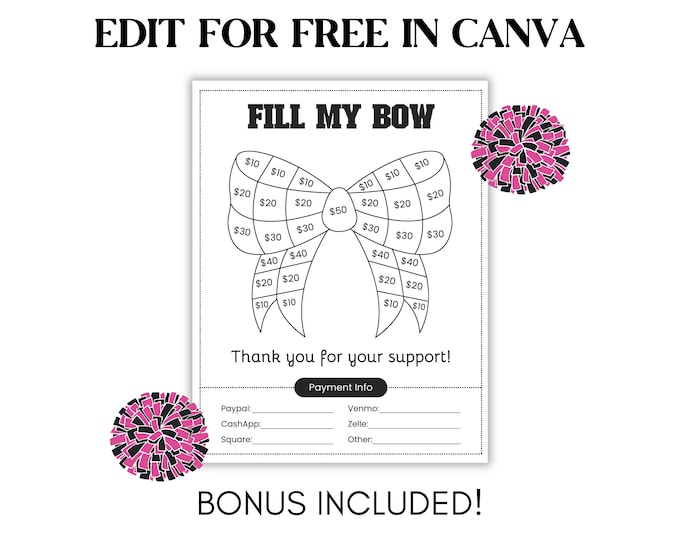 Fill My Bow, Cheerleading Fundraiser, Fundraiser Form, Cheer Team ...