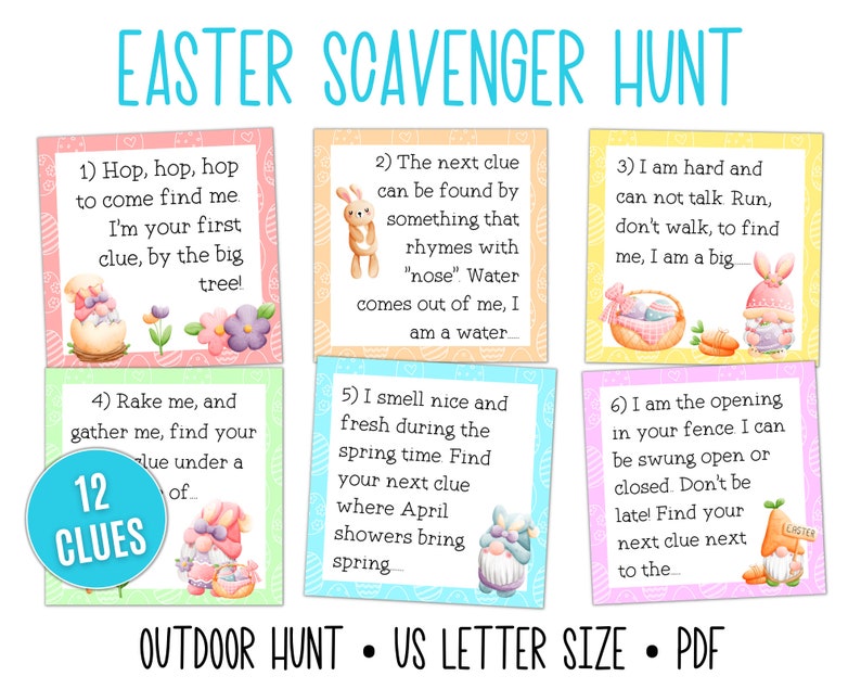 Outdoor Easter Scavenger Hunt, Outdoor Easter Treasure Hunt, Scavenger ...