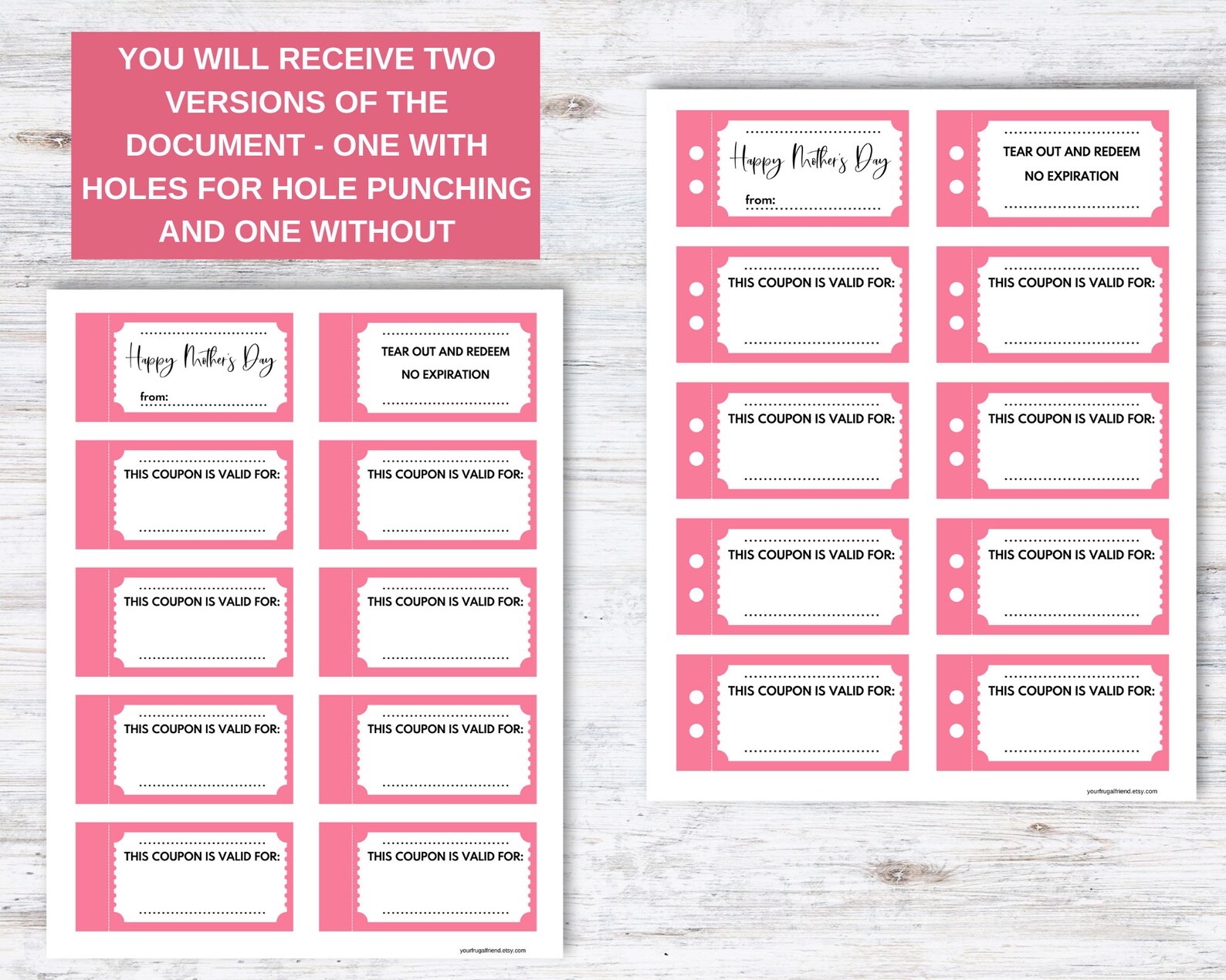 Mother's Day Coupon Book Personalized Gifts for Mom - Etsy