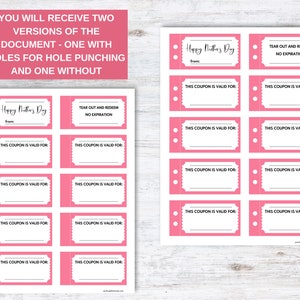 Mother's Day Coupon Book, Personalized Gifts for Mom, Printable Coupon ...