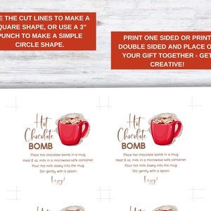 Christmas Hot Chocolate Bomb Tags, Chocolate Bomb Instructions, Bomb ...