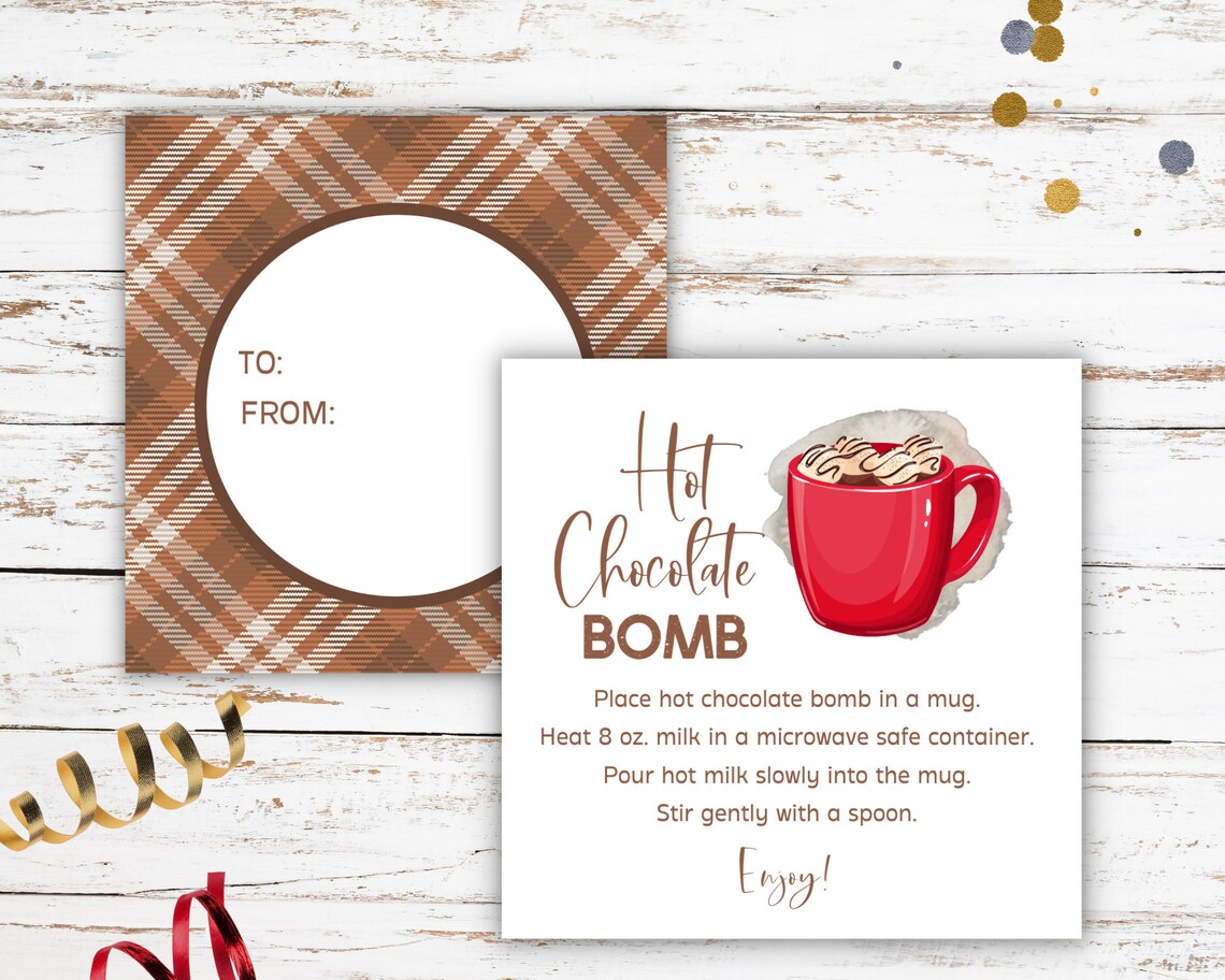 Christmas Hot Chocolate Bomb Tags Chocolate Bomb - Etsy