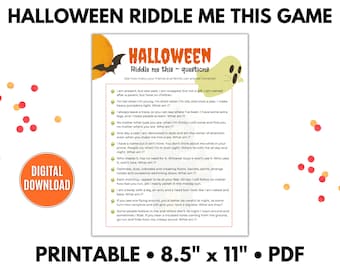 Halloween Riddle Me This Halloween Trivia Game Kids - Etsy