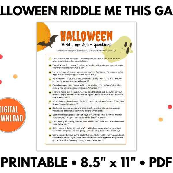 Halloween Riddle - Etsy