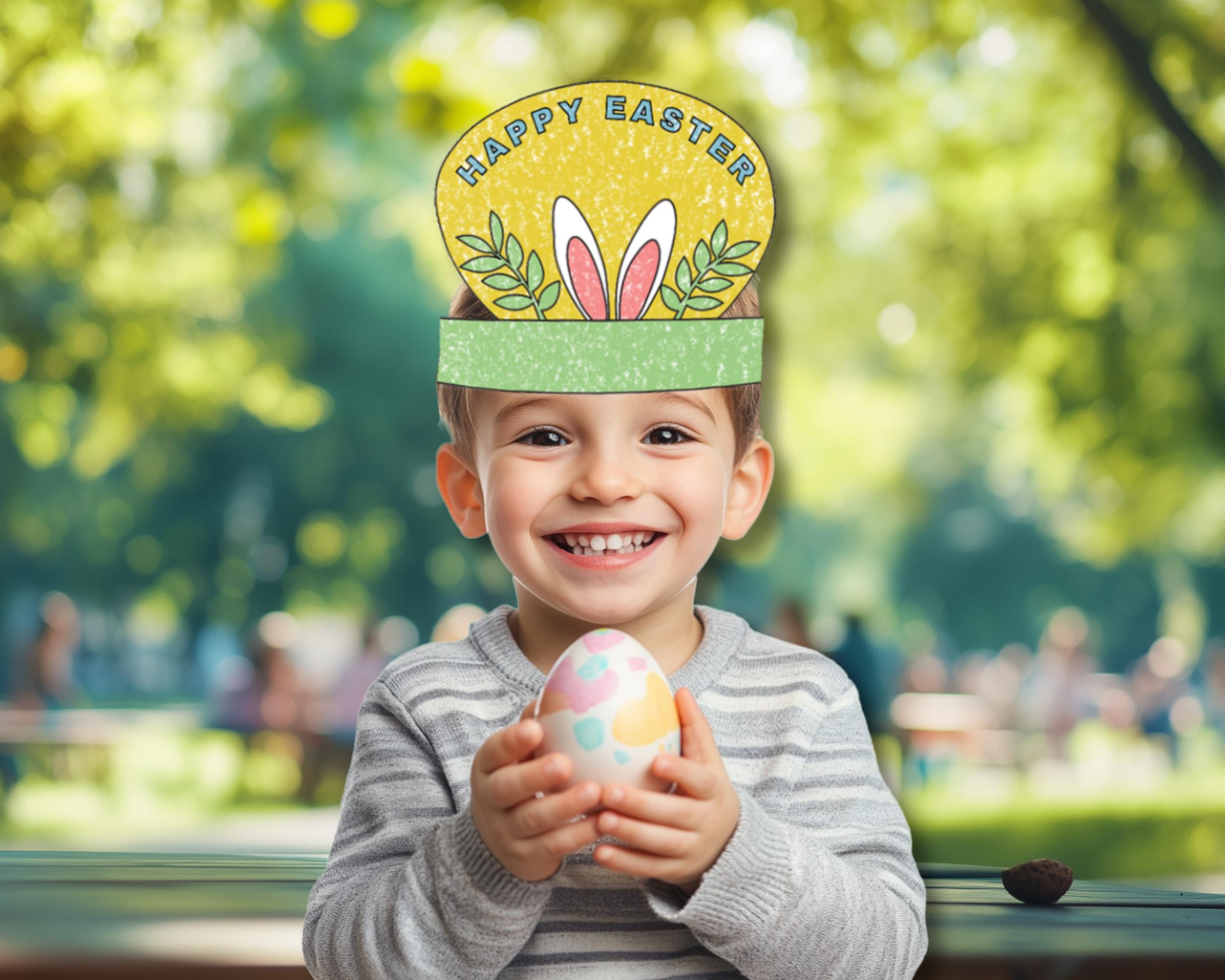 Easter Printable Paper Crown Hat Template, DIY Kids Craft Project for ...