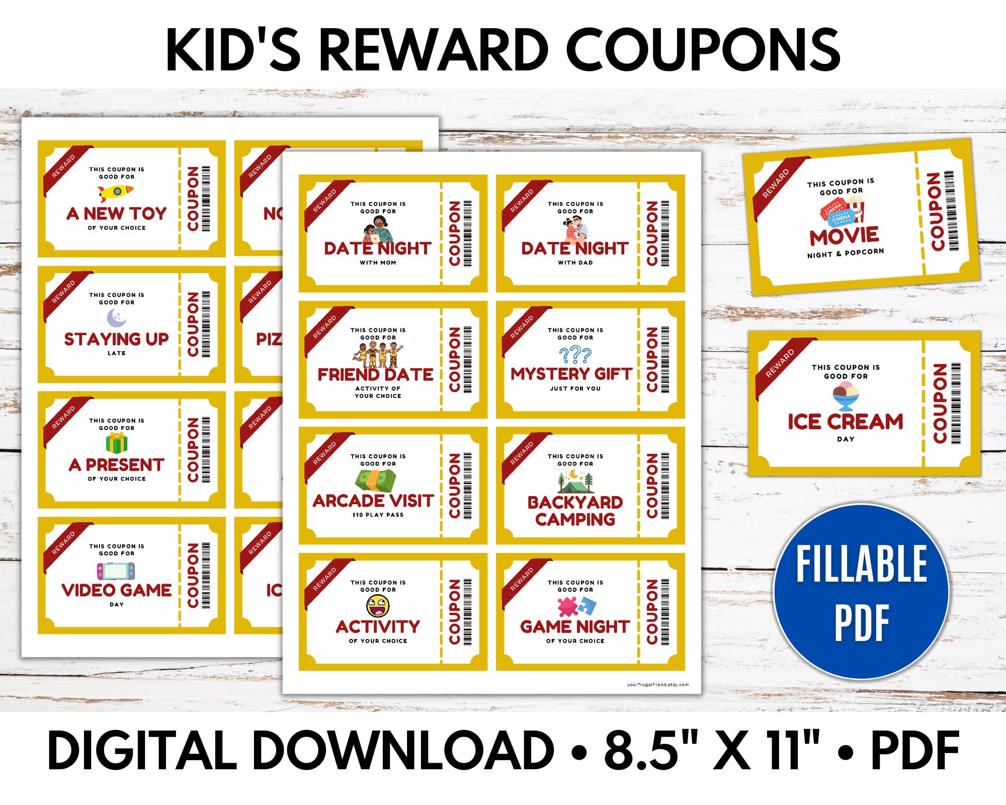 Kid's Reward Coupons, Reward Bucks, Mom Bucks Printable, Behavior Bucks ...