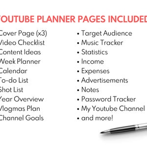 Youtube Content Strategy Planner, Youtube Planner, Social Media Planner ...