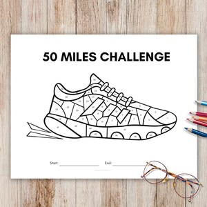 50 Miles Walking/running Challenge Tracker, Printable, Workout Tracker ...