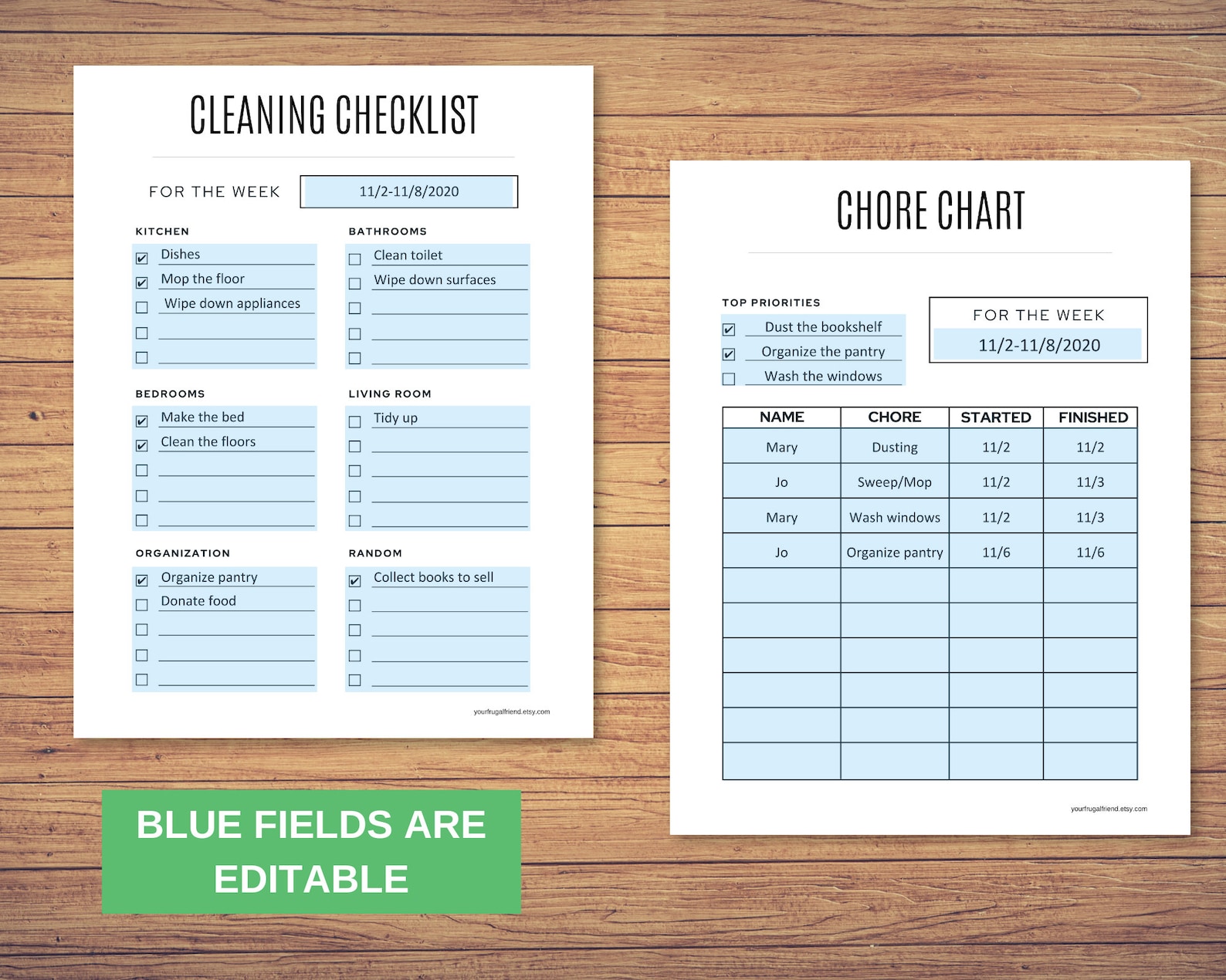 Chore Chart Printable Cleaning Schedule Digital Chore Chart - Etsy