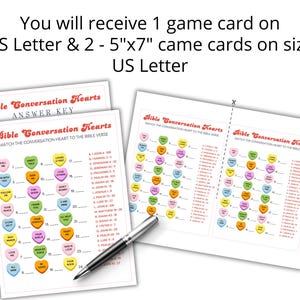 God's Conversation Hearts Bible Match Game, Church Game, Bible Verse ...