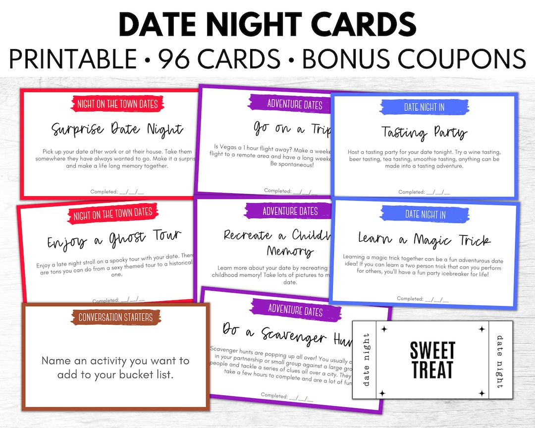 Date Night Cards, Date Night Jar, Date Night Box, Date Night Coupons ...