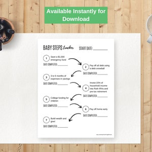 Baby Steps Tracker, Baby Step Progress Tracker, Letter Size and A5 ...