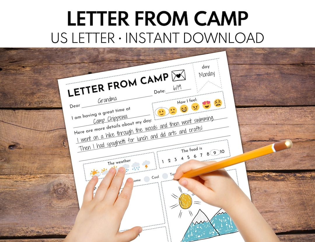 Letter From Camp, Summer Camp Activity, Pen Pal Letter, Snail Mail for ...