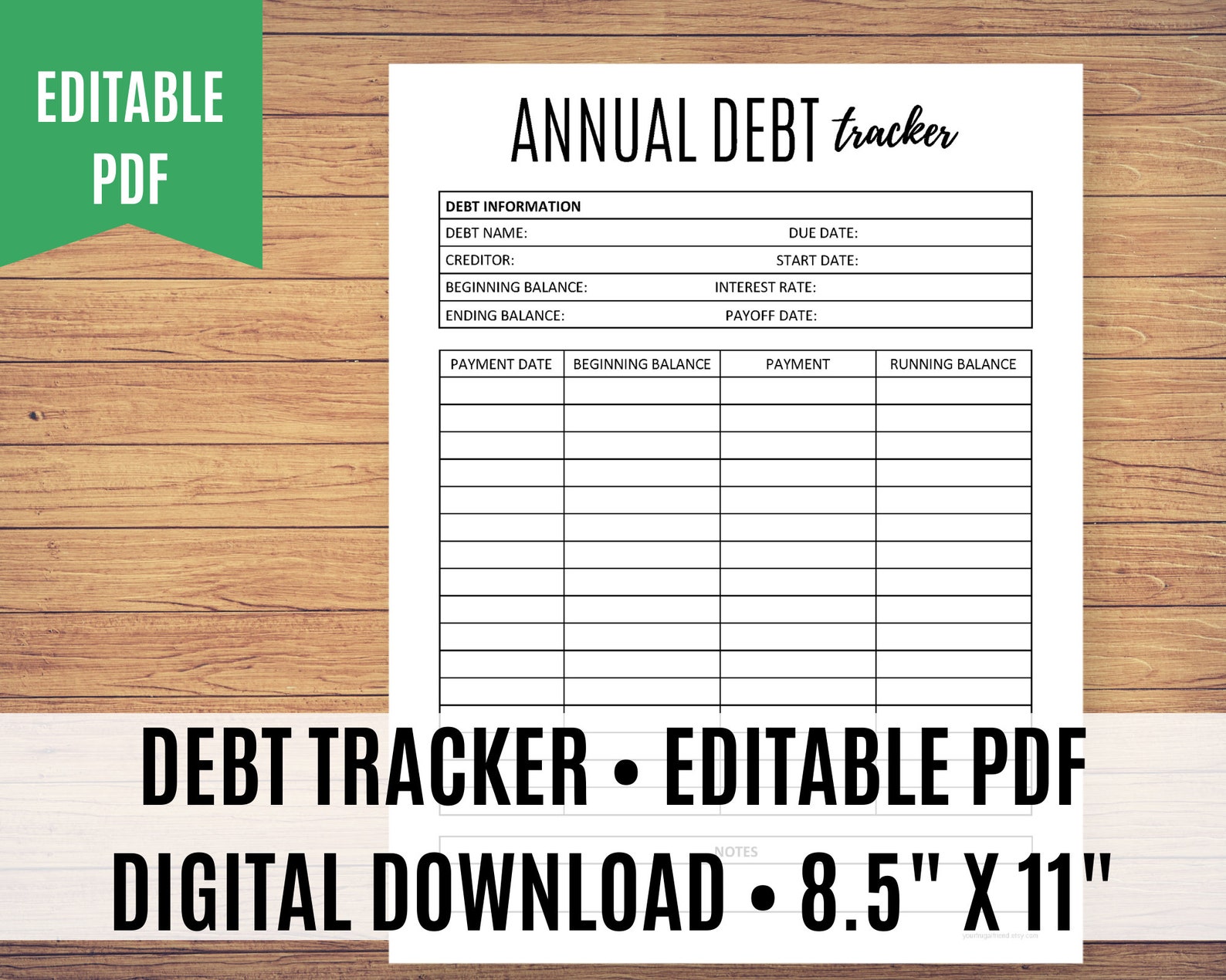 Debt Tracker Printable Debt Payoff Debt Free Chart Debt | Etsy