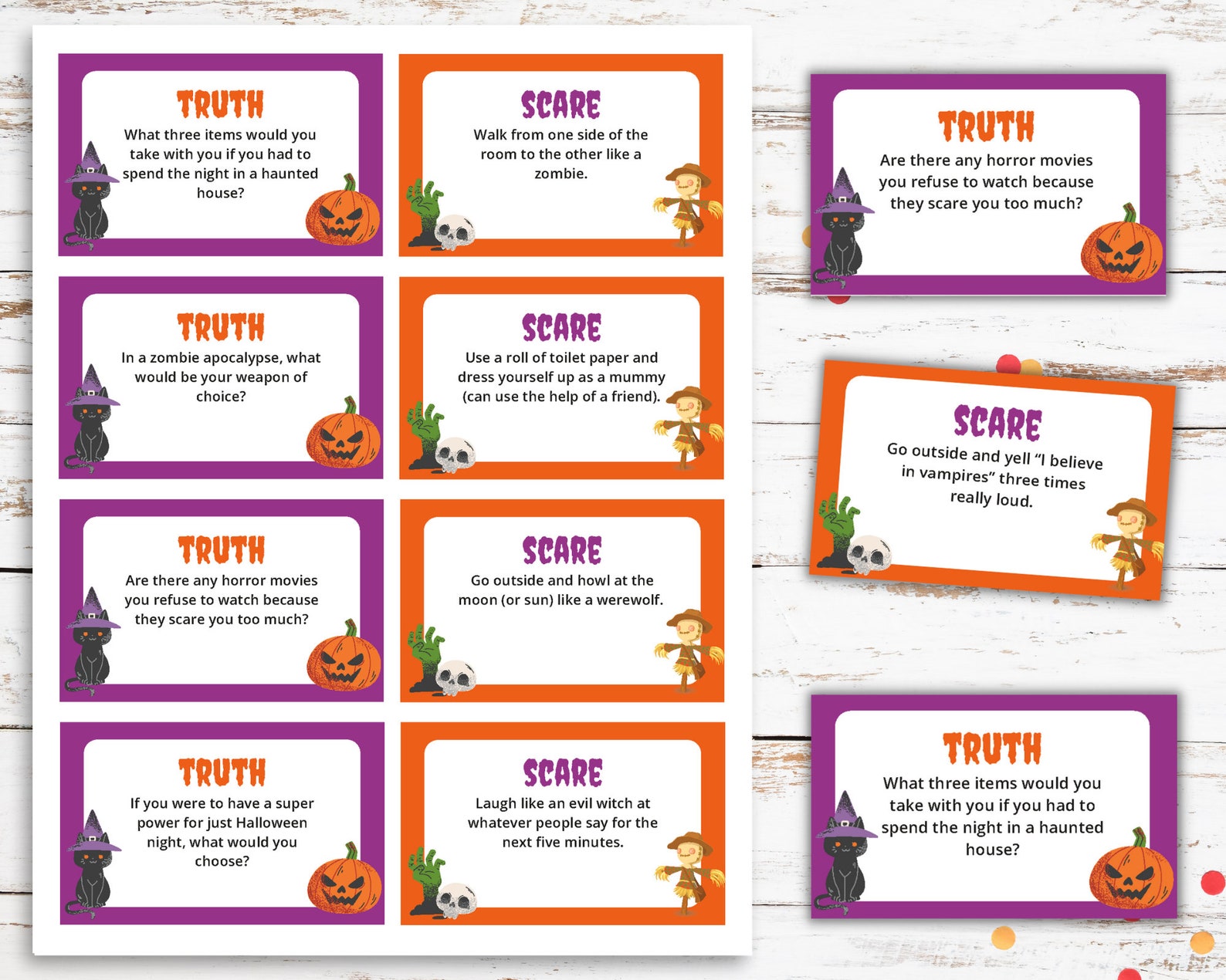 Truth or Scare, Halloween Party Game, Halloween Game for Kids ...