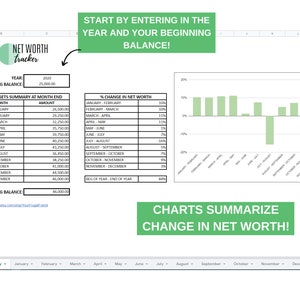 Net Worth Tracker Template, Personal Wealth, Spreadsheet, Excel ...