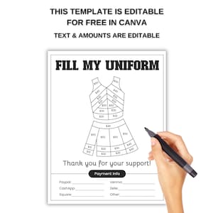 Fill My Uniform, Cheerleading Fundraiser, Fundraiser Form, Cheer Team ...