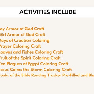 Sunday School Activity Bundle, Armor of God, Books From the Bible ...
