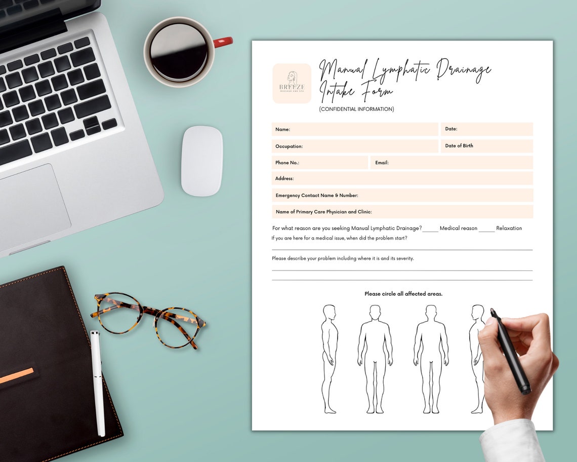 Editable MLD Manual Lymphatic Drainage Intake Form Informed - Etsy