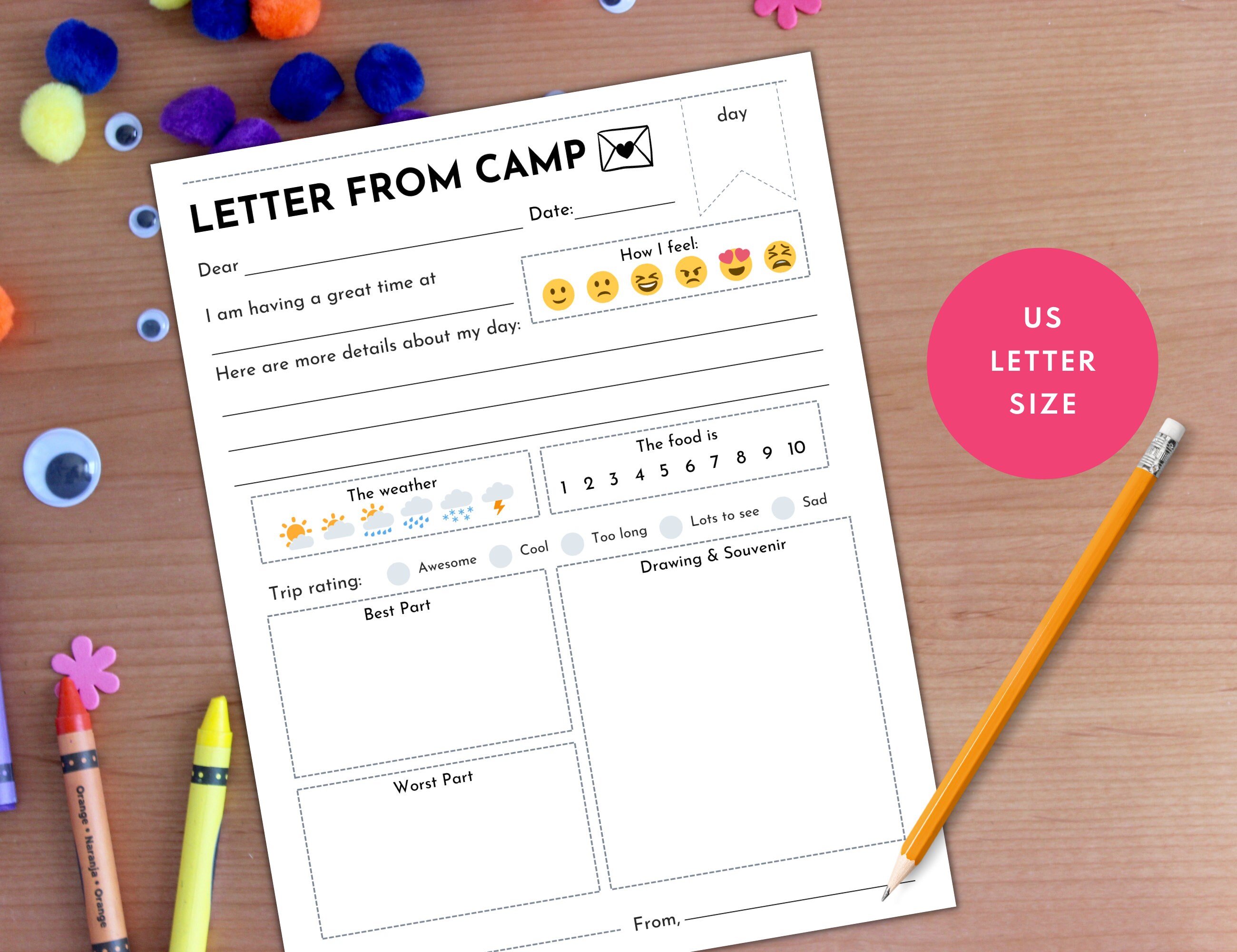 Letter From Camp Summer Camp Activity Pen Pal Letter Snail - Etsy