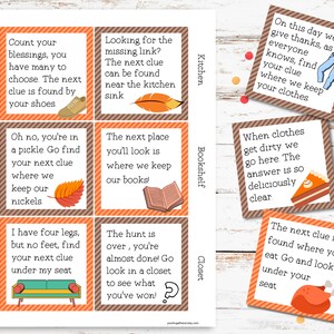 Indoor Thanksgiving Scavenger Hunt Scavenger Hunt for Kids | Etsy
