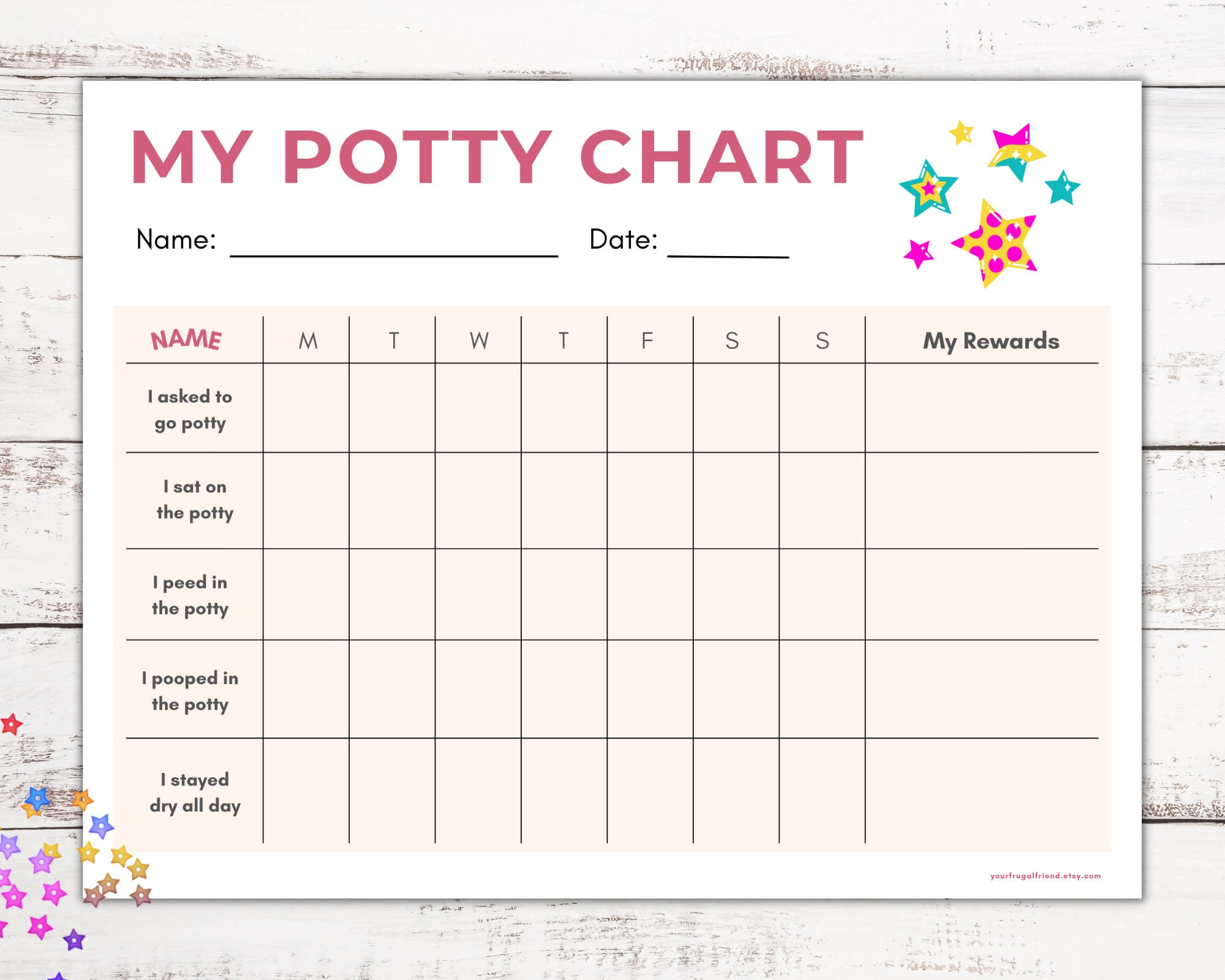 Potty Training Chart Printable Potty Training Resources - Etsy Canada