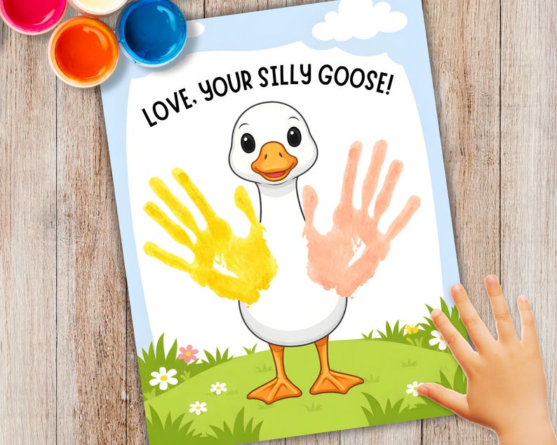 Silly Goose Handprint Craft, Handprint Art, Mother's Day, Father's Day ...
