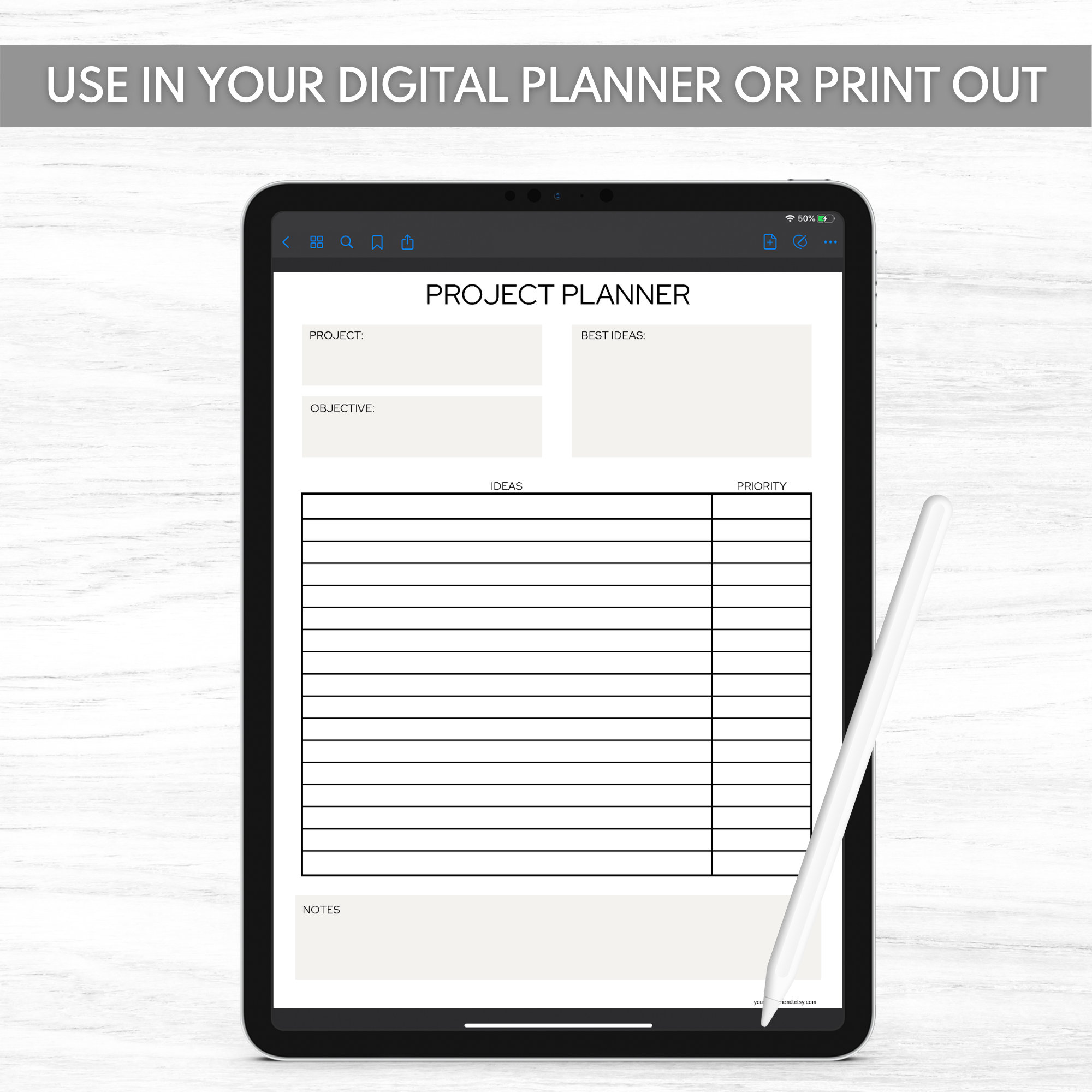Project Planner Printable Gantt Chart Task Planner Project - Etsy